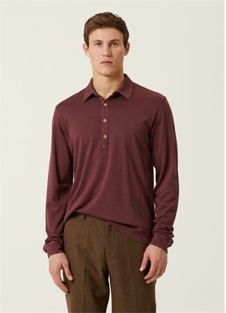Boglioli Erkek Pembe Polo Yaka T-shirt Bordo S EU
