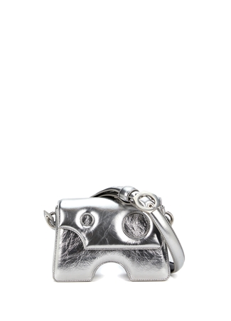 Off-White Kadın Silver Logolu Deri El Çantası Gri EU Off-White Kadın Silver Logolu Deri El Çantası Gri EU