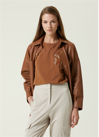 Beymen Club Kadın Rugan Cep Garnili T-shirt Turuncu S Beymen Club Kadın Rugan Cep Garnili T-shirt Turuncu S