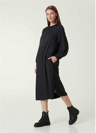 Beymen Club Kadın Siyah Bisiklet Yaka Uzun Kol Midi Saten Elbise 42 Beymen Club Kadın Siyah Bisiklet Yaka Uzun Kol Midi Saten Elbise 42