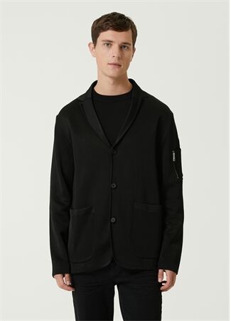Academia Erkek Siyah Kırlangıç Yaka Triko Ceket S EU
