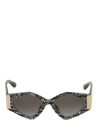 Dolce&Gabbana Kadın Siyah Cat-eye Formlu Desenli Güneş Gözlüğü 55 EU