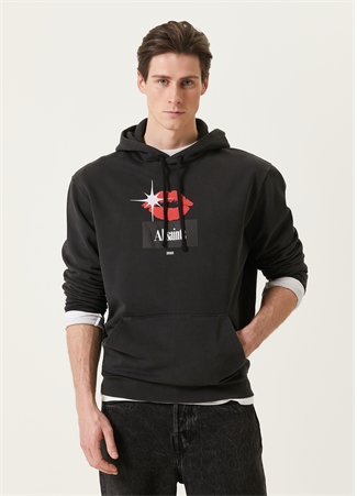 Allsaints Erkek Kiss Siyah Kapüşonlu Logolu Sweatshirt Xs Eu Allsaints Erkek Kiss Siyah Kapüşonlu Logolu Sweatshirt Xs Eu
