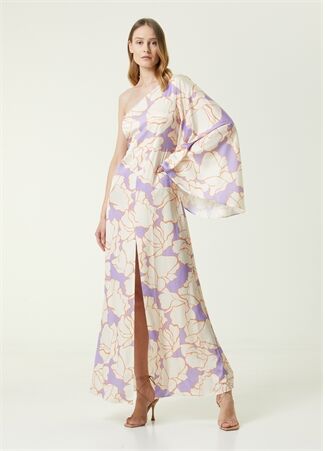 Alexis Kadın Leonette Lila Tek Kol Maksi Abiye Elbise Mor S EU