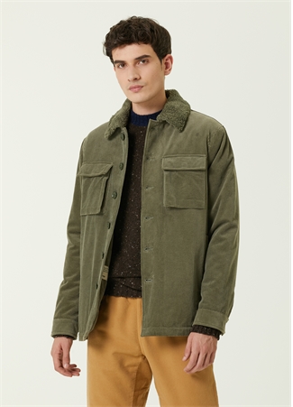 Aspesi Erkek Haki Polo Yaka Kadife Dış Gömlek L EU Aspesi Erkek Haki Polo Yaka Kadife Dış Gömlek L EU