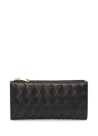 Bottega Veneta Kadın Continental Siyah Deri Cüzdan EU Bottega Veneta Kadın Continental Siyah Deri Cüzdan EU
