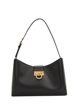 Salvatore Ferragamo Kadın Siyah Deri Omuz Çantası EU