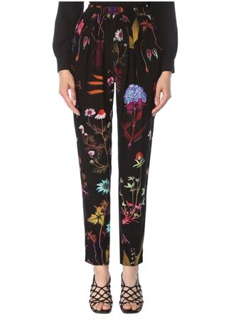 Stella McCartney Kadın Christine Siyah Çiçekli İpek Pantolon 38 IT Stella McCartney Kadın Christine Siyah Çiçekli İpek Pantolon 38 IT