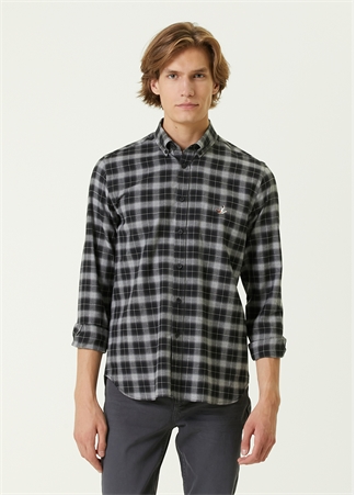Beymen Club Erkek Slim Fit Siyah Gri Ekose Desenli Gömlek S Beymen Club Erkek Slim Fit Siyah Gri Ekose Desenli Gömlek S