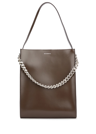 Academia Kadın Laminated Zincir Detaylı Deri Alışveriş Çantası Kahverengi EU Academia Kadın Laminated Zincir Detaylı Deri Alışveriş Çantası Kahverengi EU