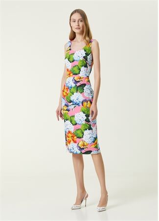 Dolce&Gabbana Kadın Pembe Çiçekli Kolsuz Midi Elbise 38 IT Dolce&Gabbana Kadın Pembe Çiçekli Kolsuz Midi Elbise 38 IT