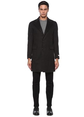 Beymen Collection Erkek Drop 8 Füme Kelebek Yaka Yün Palto Gri 46 IT