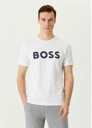 Boss Erkek Regular Fit Beyaz Logolu T-shirt S EU Boss Erkek Regular Fit Beyaz Logolu T-shirt S EU