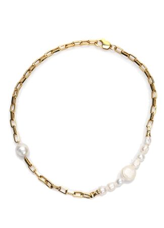 Linya Jewellery Kadın Lena İnci Gümüş Rengi Kolye Altın EU