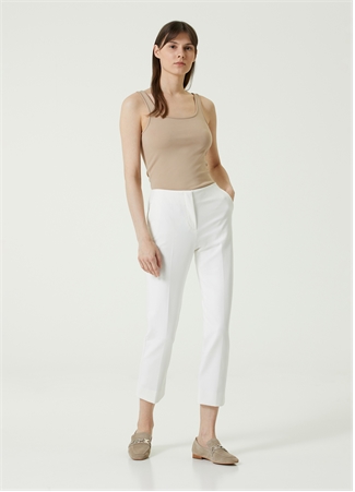 Emporio Armani Kadın Beyaz Normal Bel Pantolon 42 IT Emporio Armani Kadın Beyaz Normal Bel Pantolon 42 IT