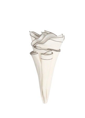 Coral&Co. Studio Frill Beyaz Gri 2li Volanlı Keten Peçete Seti