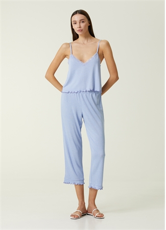 House of Silk Kadın Leah Mavi Dantel Detaylı Pijama Takımı 36 EU House of Silk Kadın Leah Mavi Dantel Detaylı Pijama Takımı 36 EU