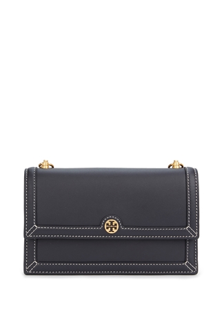 Tory Burch Kadın Mini Lacivert Logo Detaylı Deri Omuz Çantası EU Tory Burch Kadın Mini Lacivert Logo Detaylı Deri Omuz Çantası EU