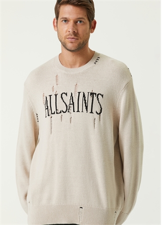 Allsaints Erkek Destroy Saints Ekru Yıpratmalı Kazak Bej L EU