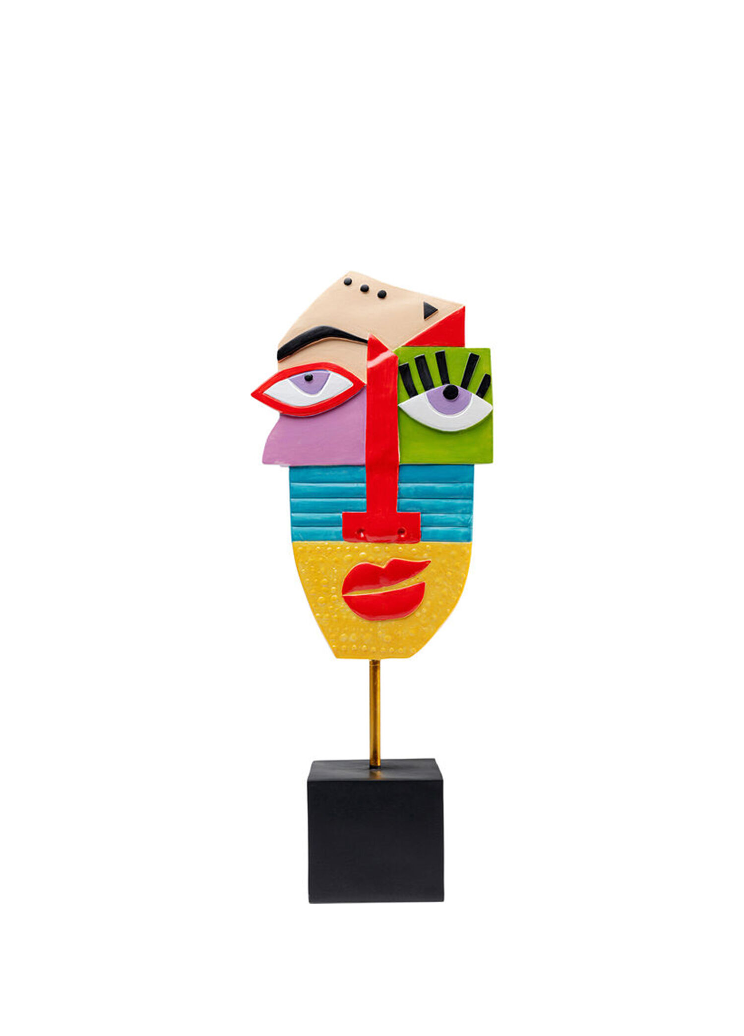 Kare Design - Abstract Face Multicolour Dekoratif Obje - Çok Renkli