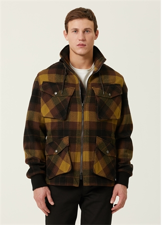 Kenzo Erkek Kahverengi Kapüşonlu Ekoseli Yün Parka S EU Kenzo Erkek Kahverengi Kapüşonlu Ekoseli Yün Parka S EU