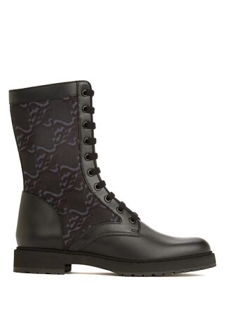 Fendi Kadın Siyah Desenli Deri Bot 36 EU