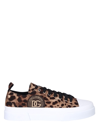 Dolce&gabbana Erkek Leopar Desenli Logolu Sneaker Kahverengi 39.5 Eu Dolce&gabbana Erkek Leopar Desenli Logolu Sneaker Kahverengi 39.5 Eu