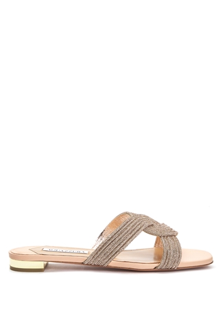 Aquazzura Kadın Gatsby Bronz Taşlı Terlik Pembe 36 Eu Aquazzura Kadın Gatsby Bronz Taşlı Terlik Pembe 36 Eu