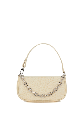By Far Kadın Krem Zincir Detaylı Deri Çanta Bej Eu By Far Kadın Krem Zincir Detaylı Deri Çanta Bej Eu