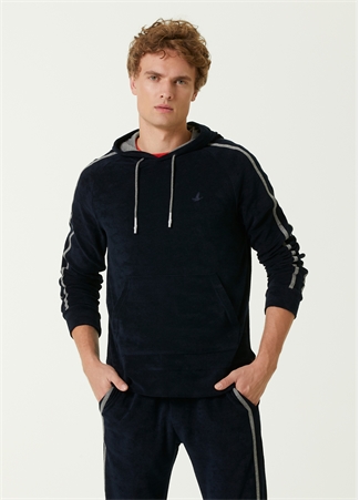 Beymen Club Erkek Lacivert Kapüşonlu Logolu Sweatshirt S Beymen Club Erkek Lacivert Kapüşonlu Logolu Sweatshirt S