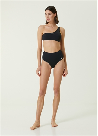 Off-white Kadın Siyah Tek Omuzlu Yüksek Bel Bikini Takımı 42 It