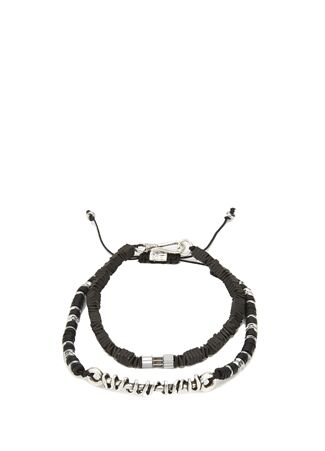 Network Erkek Silver Siyah 2li Bileklik Gri EU Network Erkek Silver Siyah 2li Bileklik Gri EU