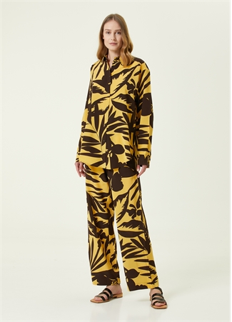 Matteau Swim Kadın Sarı Palmiye Desenli İpek Pantolon Us Matteau Swim Kadın Sarı Palmiye Desenli İpek Pantolon Us
