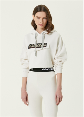 Napapijri Kadın Burgee Beyaz Kapüşonlu Crop Sweatshirt L Eu Napapijri Kadın Burgee Beyaz Kapüşonlu Crop Sweatshirt L Eu