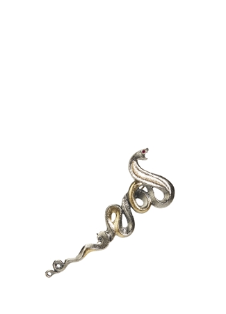 Urart Kadın Yılan Formlu Altın Rengi Broş EU