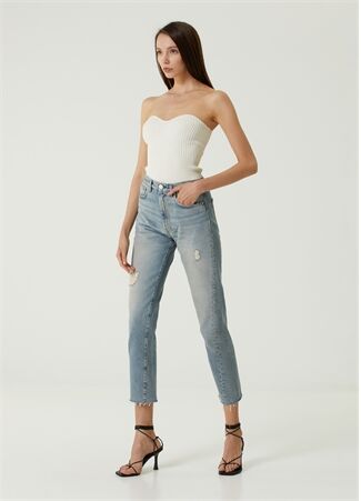 Toteme Kadın Mavi Yüksek Bel Jean Pantolon 26 US