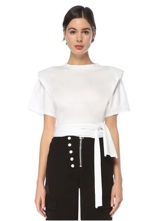 Lol Kadın Gemma Beyaz Bağlama Detaylı T-shirt M/L EU