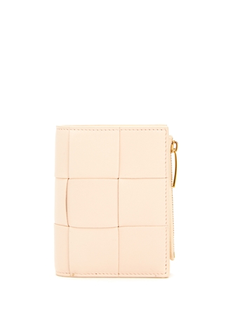 Bottega Veneta Kadın Somon Örgü Dokulu Deri Cüzdan Pembe EU Bottega Veneta Kadın Somon Örgü Dokulu Deri Cüzdan Pembe EU