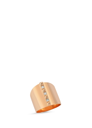 Dime Tribe Kadın Mini Piramit Detaylı Altın Rengi Yüzük EU Dime Tribe Kadın Mini Piramit Detaylı Altın Rengi Yüzük EU