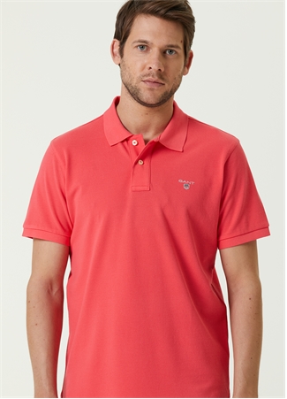 Gant Erkek Regular Fit Pembe Logo Nakışlı Polo Yaka T-shirt S EU Gant Erkek Regular Fit Pembe Logo Nakışlı Polo Yaka T-shirt S EU