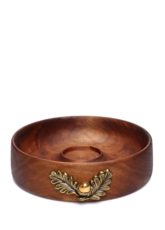 Beymen Home Kahverengi Gold Yaprak Detaylı Ahşap Sosluk