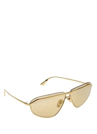 Balenciaga Kadın Gold Köprü Detaylı Güneş Gözlüğü Altın Rengi Eu