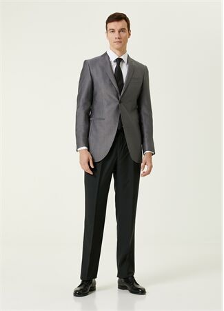 Pal Zileri Erkek Yeşil Ekose Desenli Yün Pantolon 48 IT