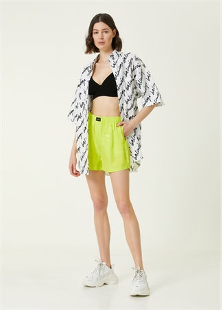 Balenciaga Kadın Neon Sarı Jakarlı Şort 34 It Balenciaga Kadın Neon Sarı Jakarlı Şort 34 It