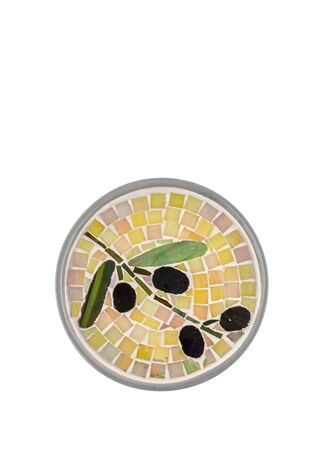 Bceramics Colorblocked Desenli Seramik Tabak Gri