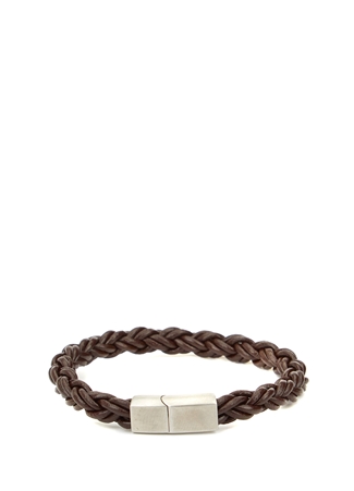 Beymen Collection Erkek Kahverengi Kalın Örgü Deri Bileklik EU Beymen Collection Erkek Kahverengi Kalın Örgü Deri Bileklik EU