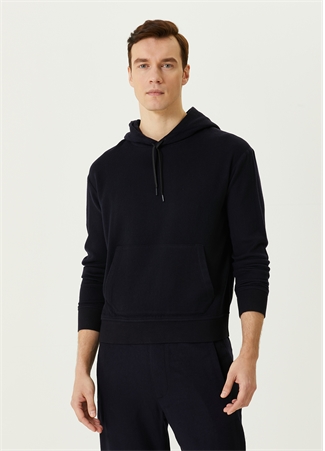 Emporio Armani Erkek Lacivert Kapüşonlu Yün Sweatshirt S EU Emporio Armani Erkek Lacivert Kapüşonlu Yün Sweatshirt S EU