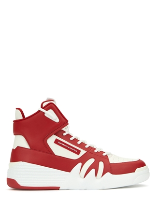 Giuseppe Zanotti Erkek Beyaz Kırmızı Logolu Deri Sneaker 42 EU