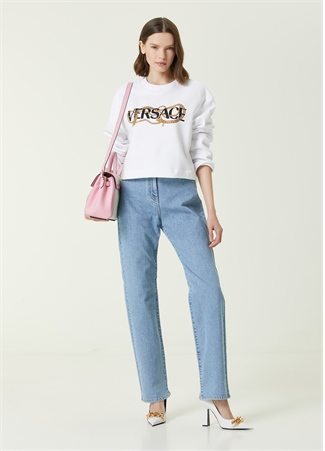 Versace Kadın Straight Fit Mavi Jean Pantolon 26 US
