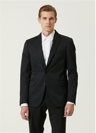 Pal Zileri Erkek Lacivert Kelebek Yaka Desenli Yün Ceket 50 IT